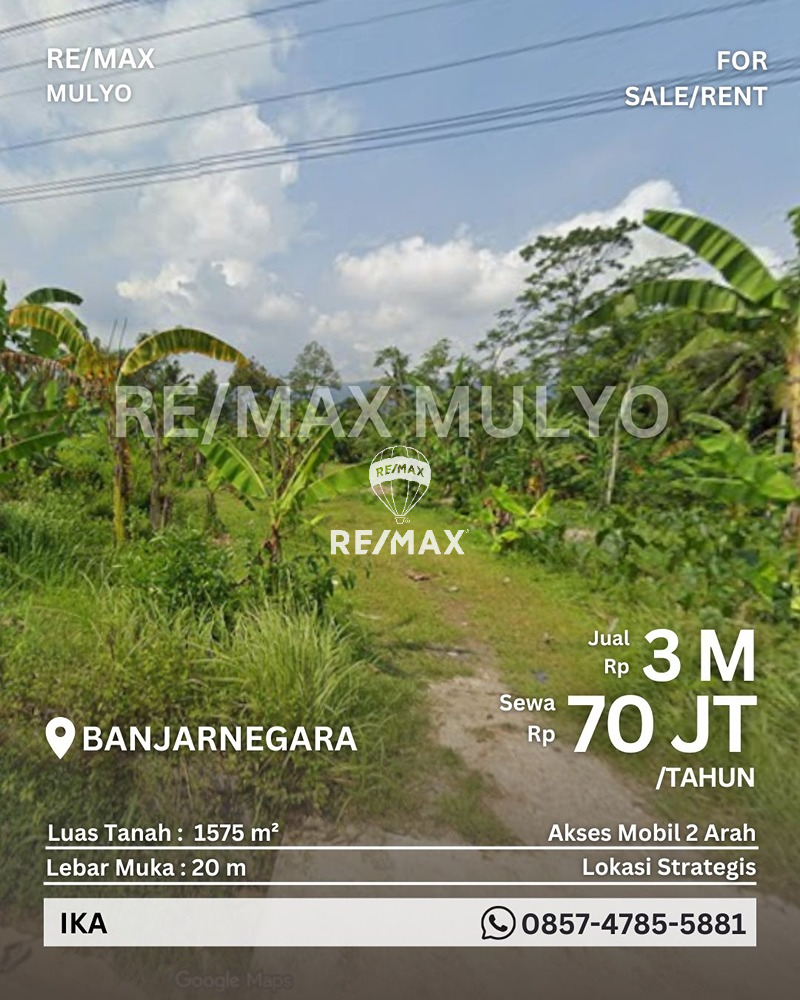 Tanah Dijual dan Disewakan Dekat Sekolah Negeri Area Banjarnegara ...